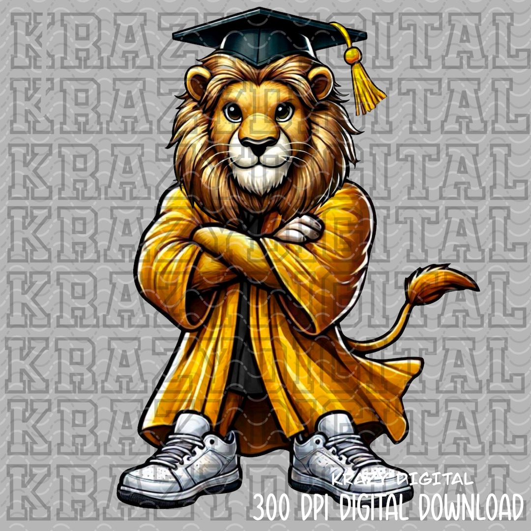 Lions Yellow Graduate PNG, Lions Senior Year, Lions Boy Graduation ...