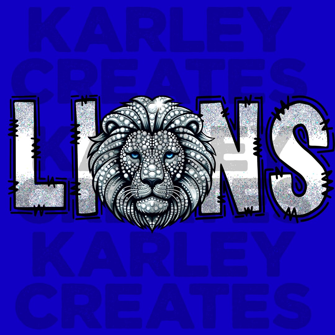 Lions Rhinestone Mascot PNG - Etsy