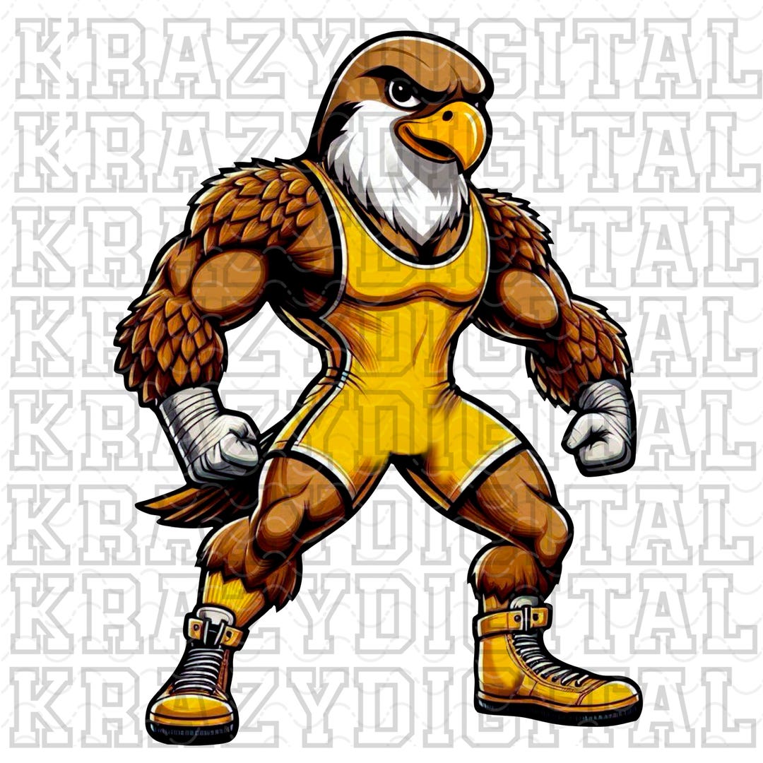 Falcons Wrestling Mascot PNG, Yellow Falcons School Spirit, Yellow ...
