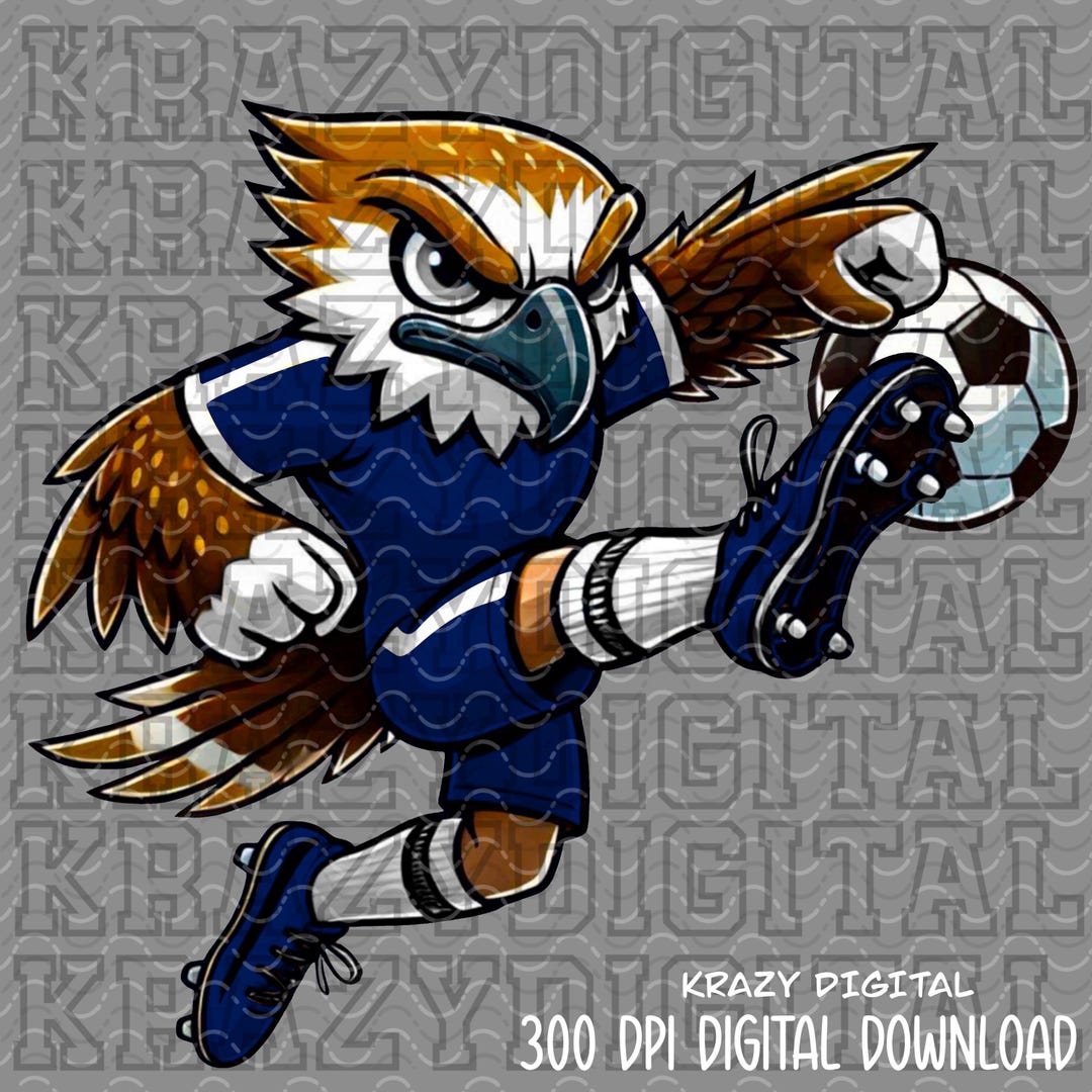 Hawk Soccer Mascot Navy PNG, Hawk School Mascot PNG, Falcon Soccer ...