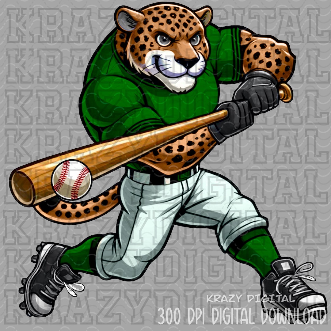 Jaguar Green Baseball PNG, Leopard Boy Weight Lifting Mascot, Baseball ...