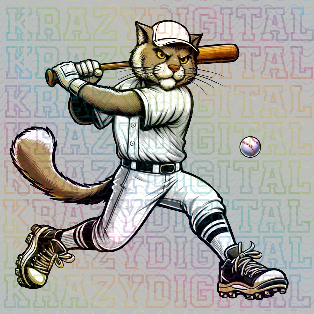 Wildcat White Baseball PNG, Boy Bobcat Design, White School Mascot ...