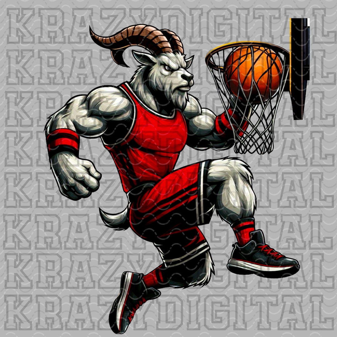 Red Goat Mascot PNG, Basketball Sports Design, Dunking Basketball File ...