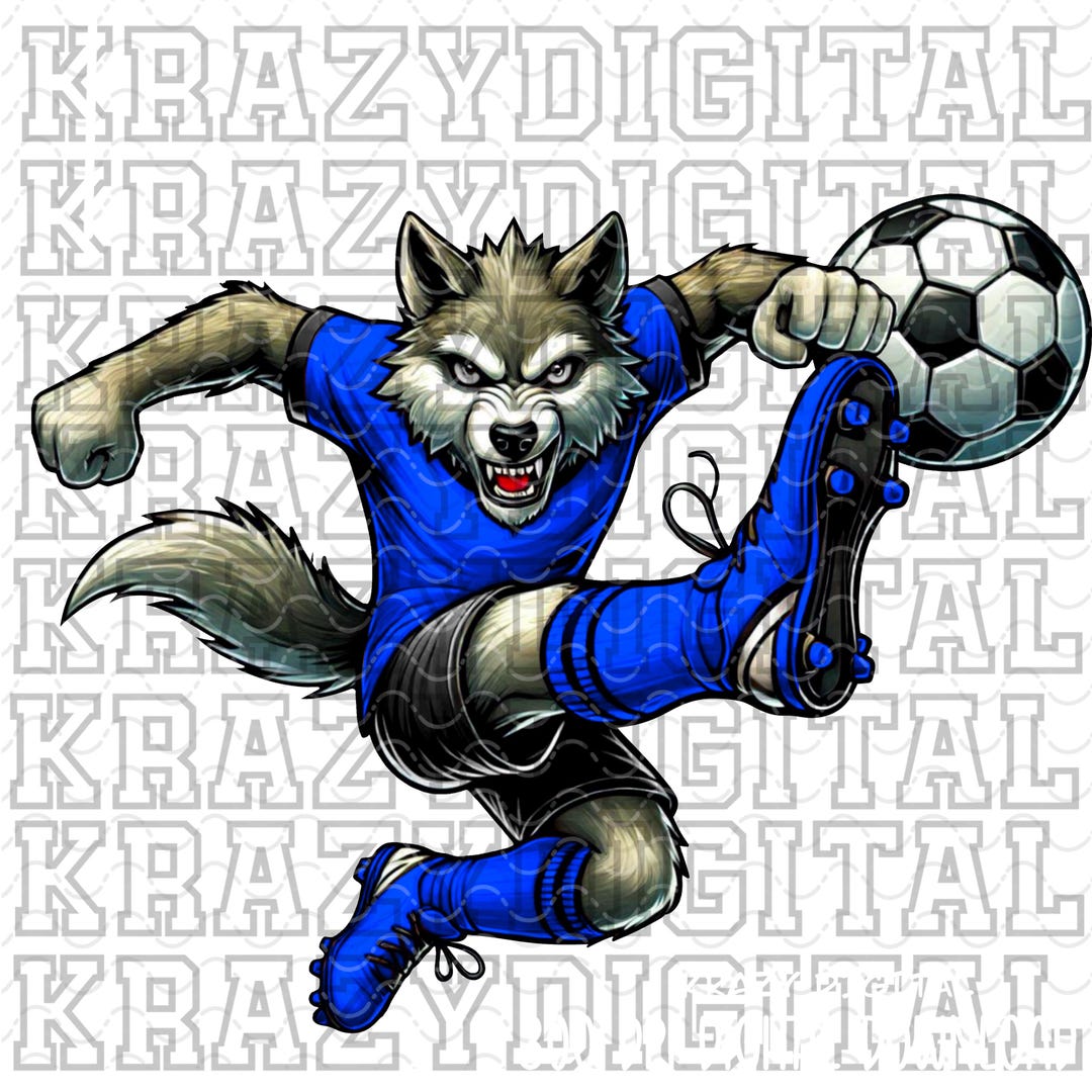 Wolf Blue Soccer Mascot PNG, Blue Husky Mascot Boy Design, Lobos Mascot ...