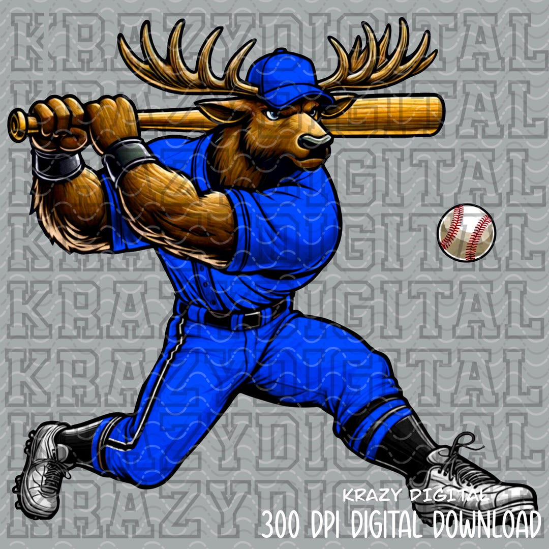 Elk Blue Mascot Baseball PNG, Elk Baseball Mascot, Moose Royal Blue ...