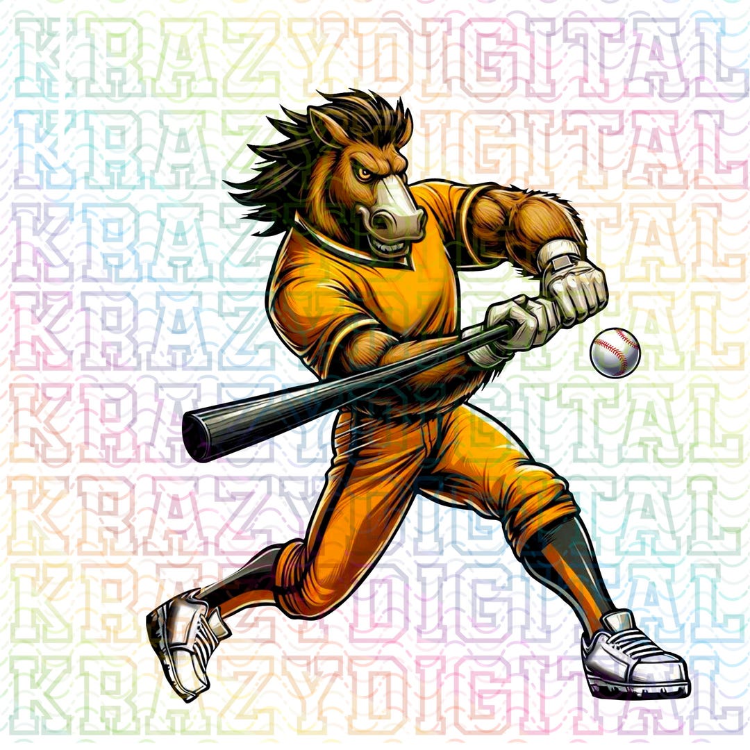 Yellow Bronco Baseball PNG, Bronco Boy Design, Mustang Digital File ...