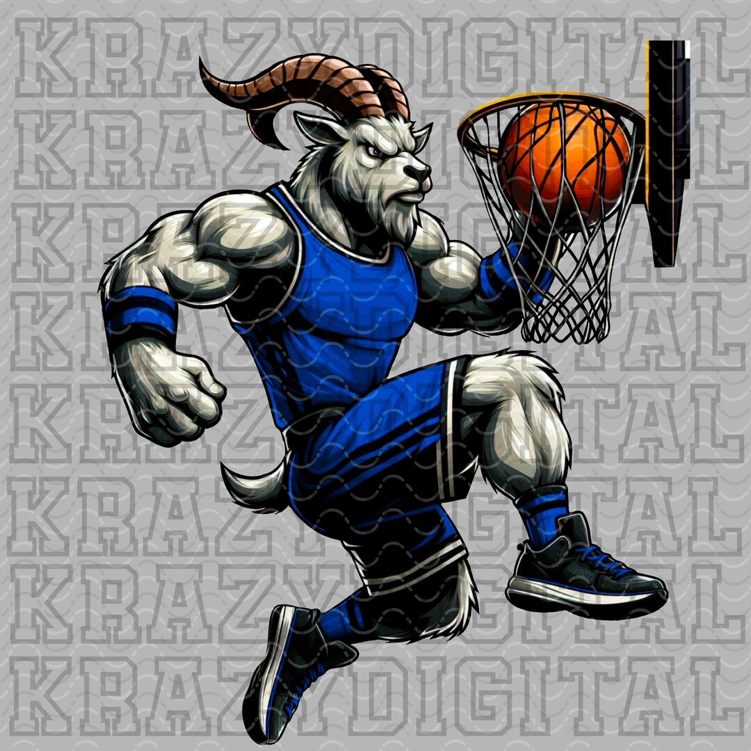Blue Goat Mascot PNG, Basketball Sports Design, Dunking Basketball File ...