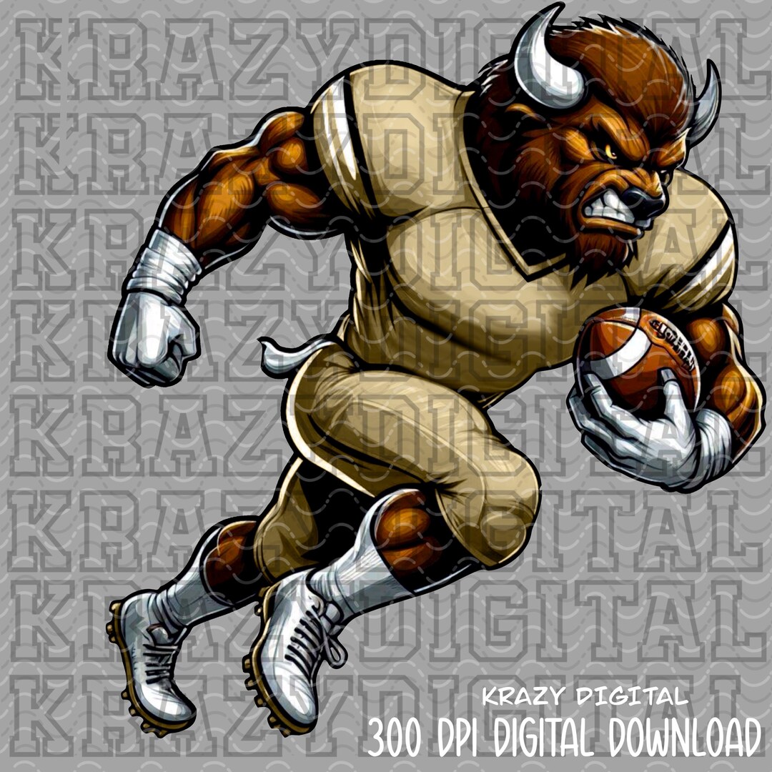 Gold Buffalo Football PNG, Zoo Animal Strong Design, Bison Athletic Sports, Bison School Spirit ...