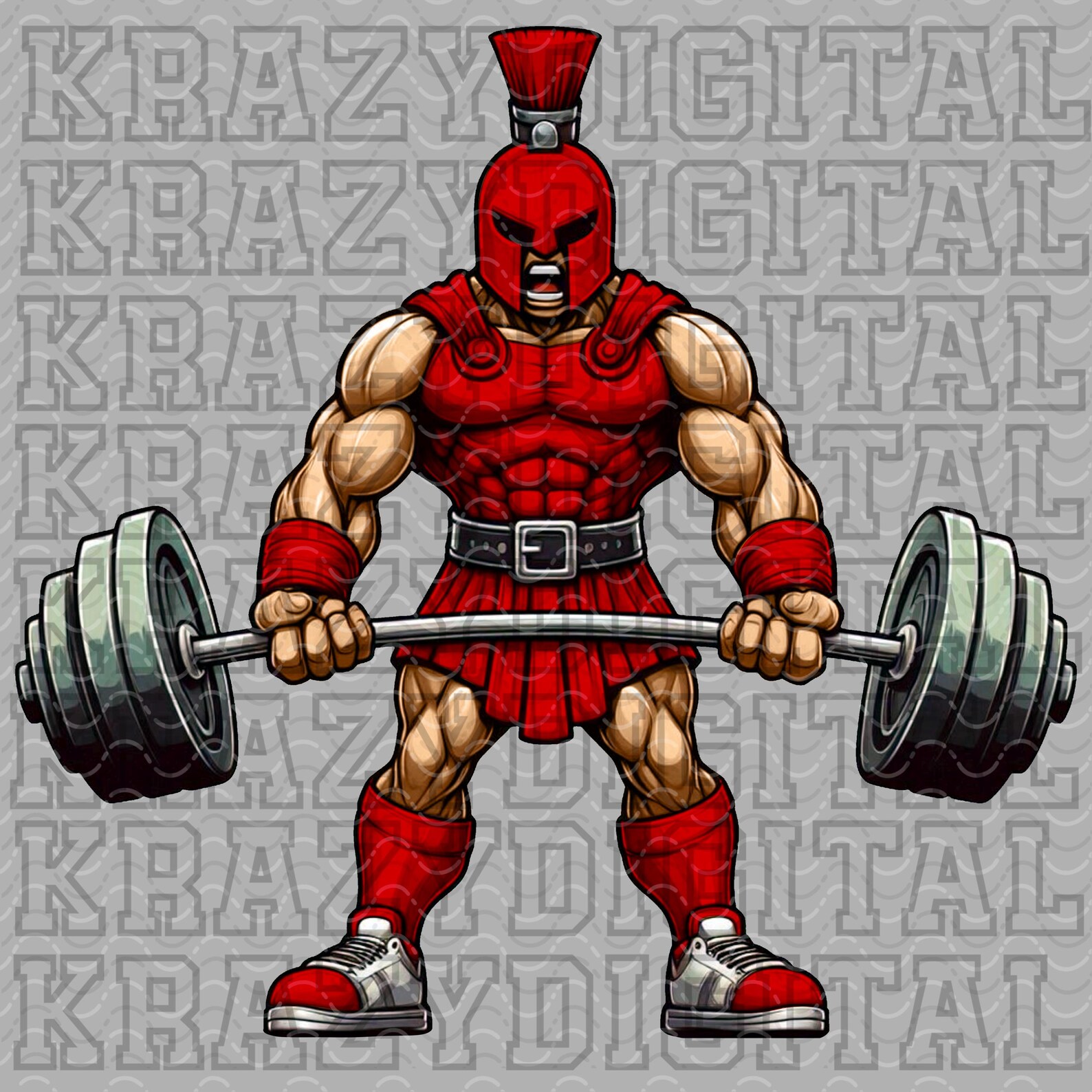 Red Trojan Powerlifting PNG, Gladiator Red Sports Design, Boy Warrior ...