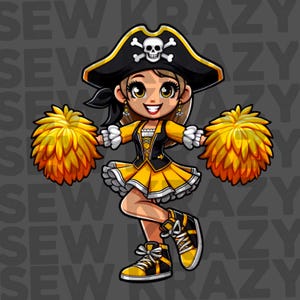 Pirate Mascot Golden Yellow Cheer Buccaneer PNG, Gold Pirate Cheer ...