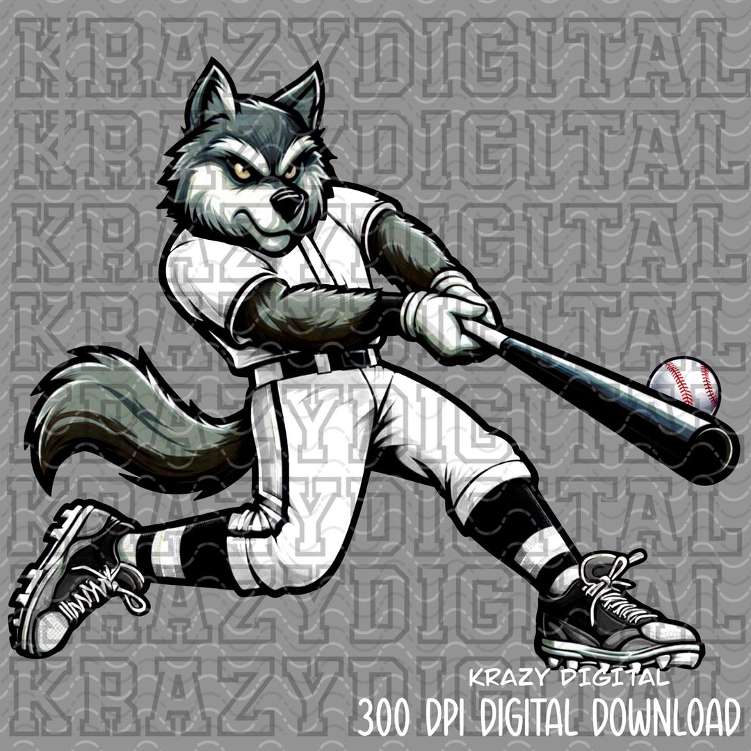 White Wolf Baseball Design, Wolf Baseball PNG, White Timber Wolf File ...