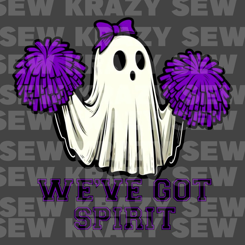 We’ve Got Spirit PNG Cheerleader Sublimation, Girl Ghost Purple ...