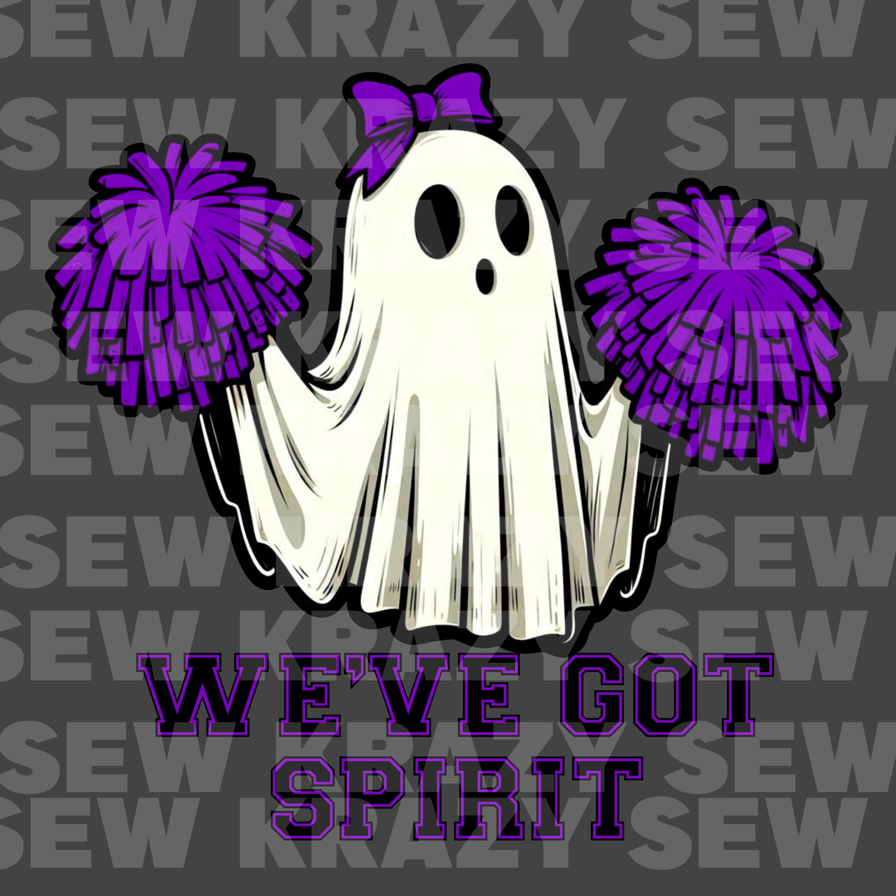 Weve Got Spirit PNG Cheerleader Sublimation, Girl Ghost Purple ...