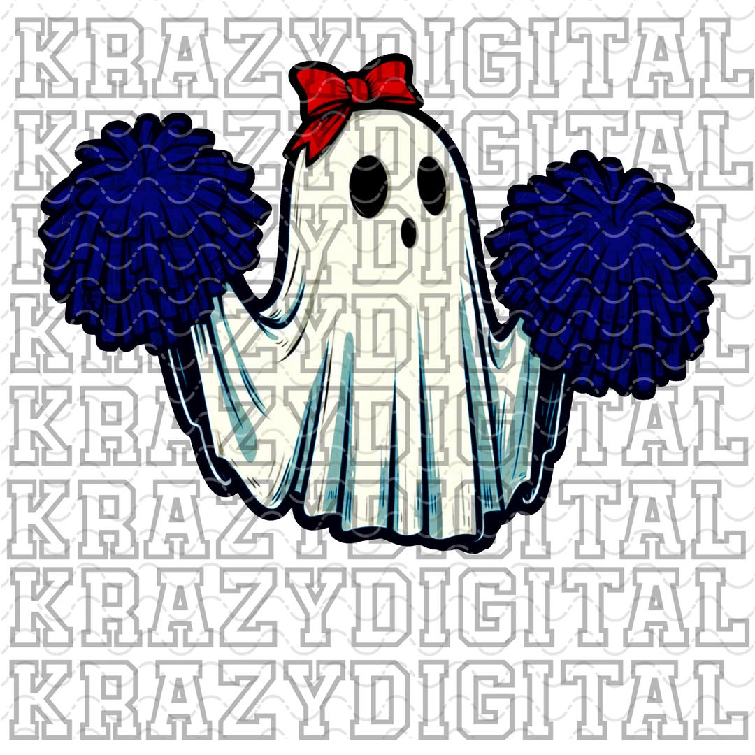 Red Navy We’ve Got Spirit PNG Cheerleader Sublimation, Girl Ghost Red ...