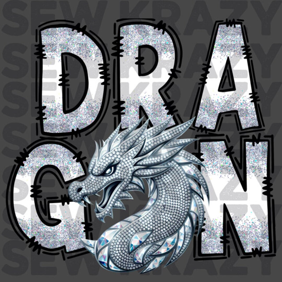 Dragon Rhinestone Mascot PNG, Dragon Faux Rhinestone Mascot PNG, Dragon ...