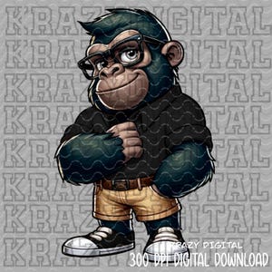 Gorilla Scholastics, Black Gorilla Academics Mascot PNG, Student ...