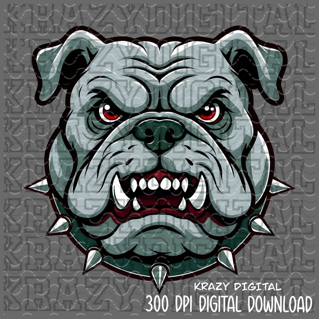 Bulldog Mascot Design, Bulldog Head PNG, Go Dogs Digital Design, School ...