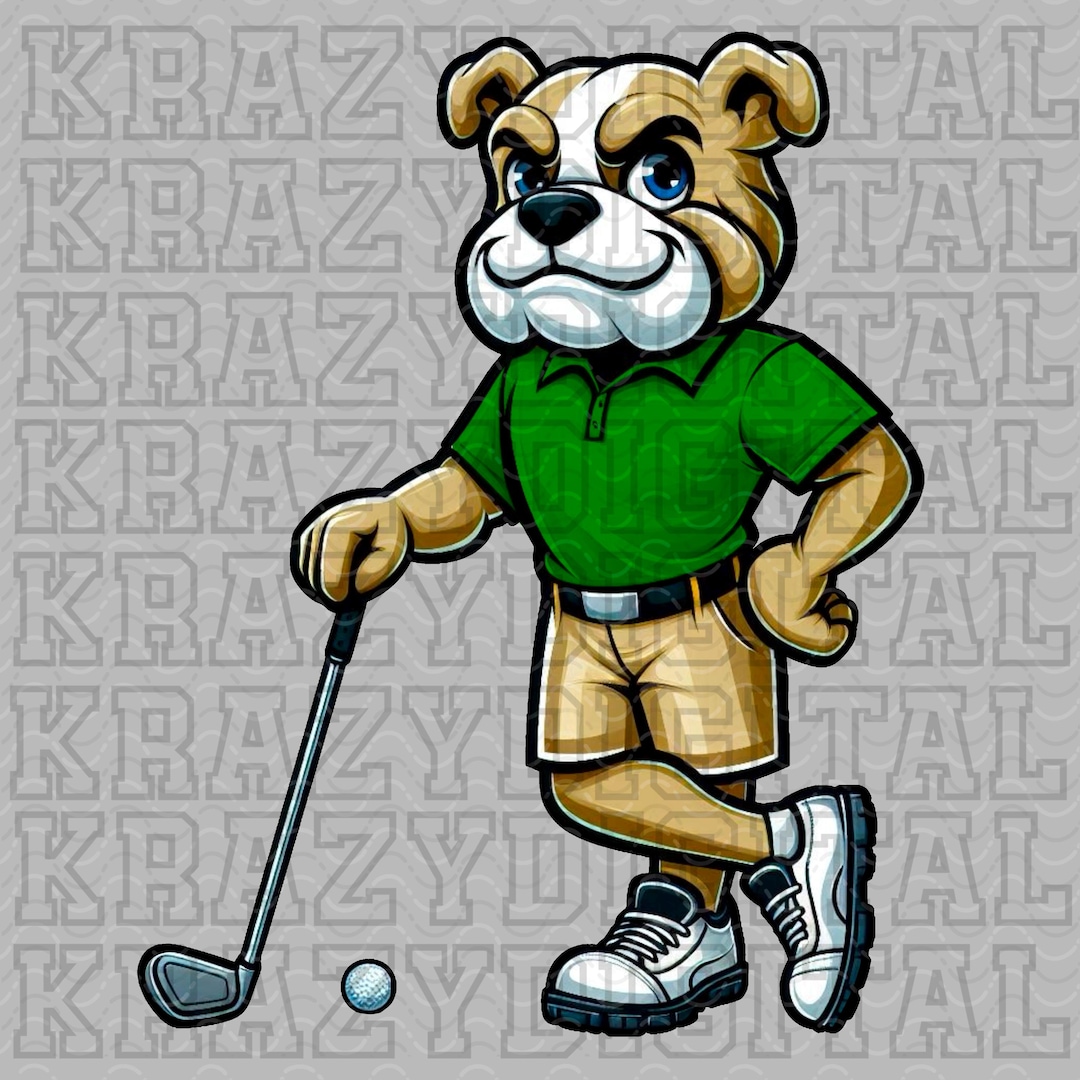 Bulldog Mascot Golf PNG, Green Bulldog Golf Mascot, Bulldog School ...
