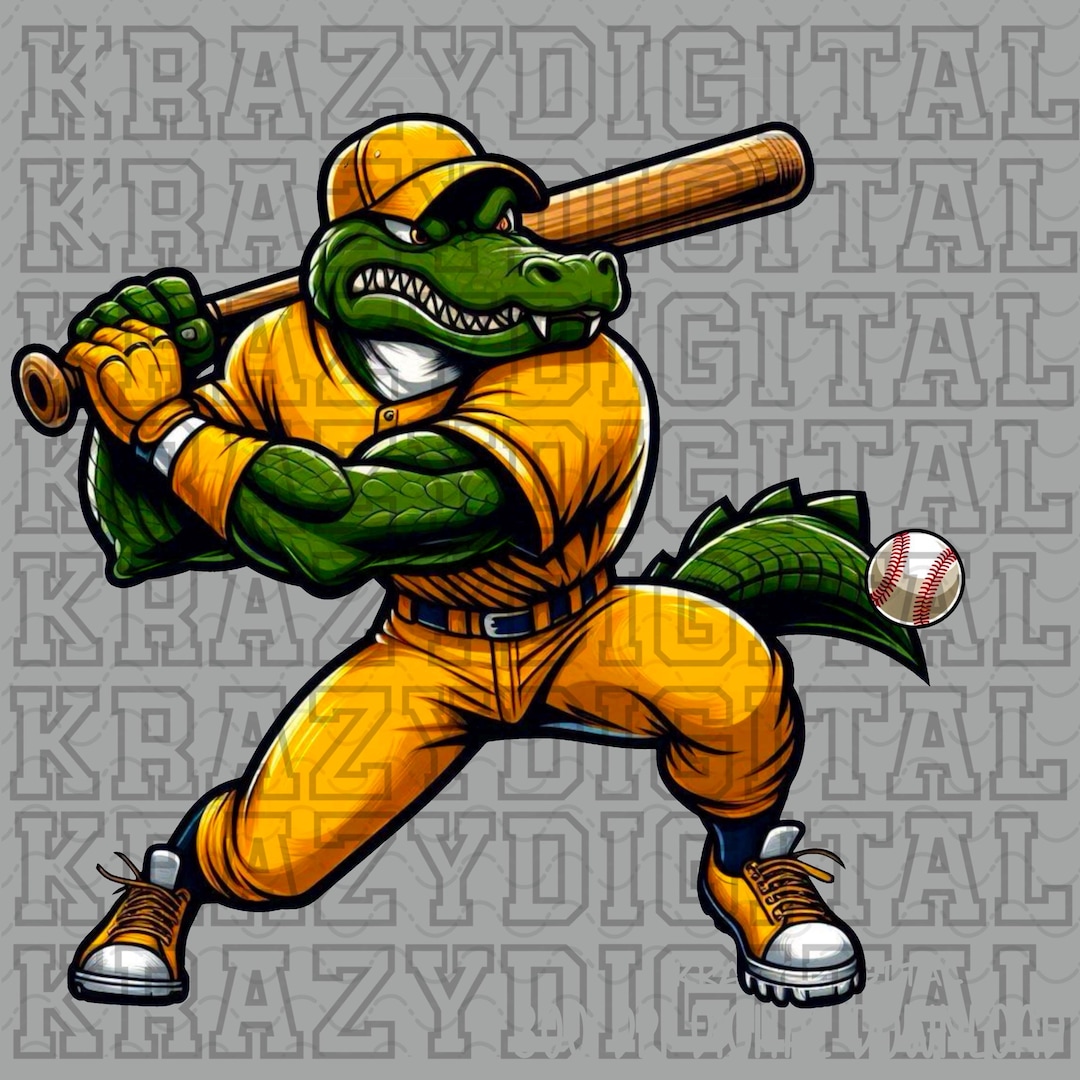 Yellow Alligator Baseball PNG, Alligator Boy Design, Crocodile School ...