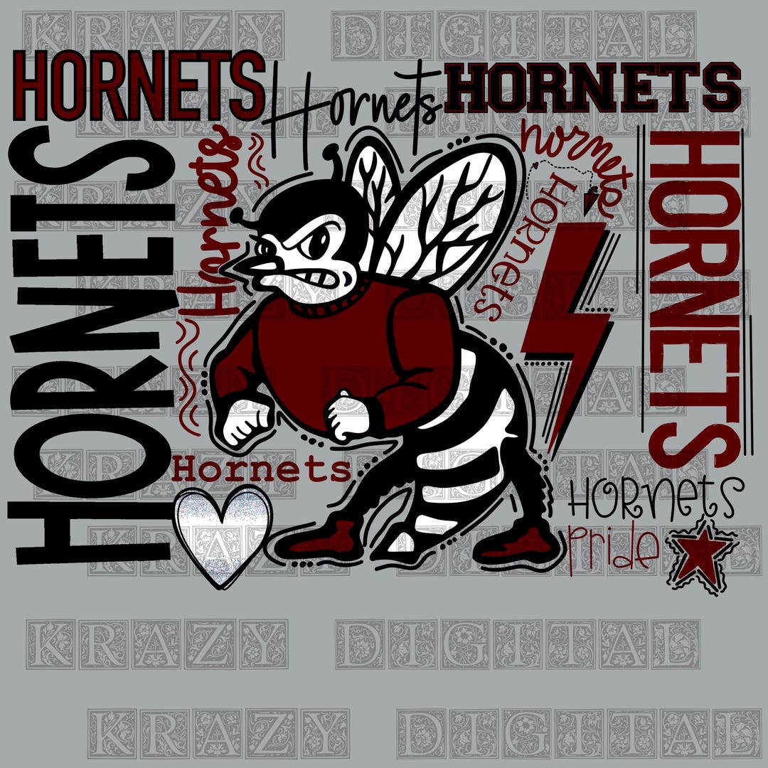 Hornets Mascot PNG, Maroon Hornets School Mascot Digital File, Hornets ...