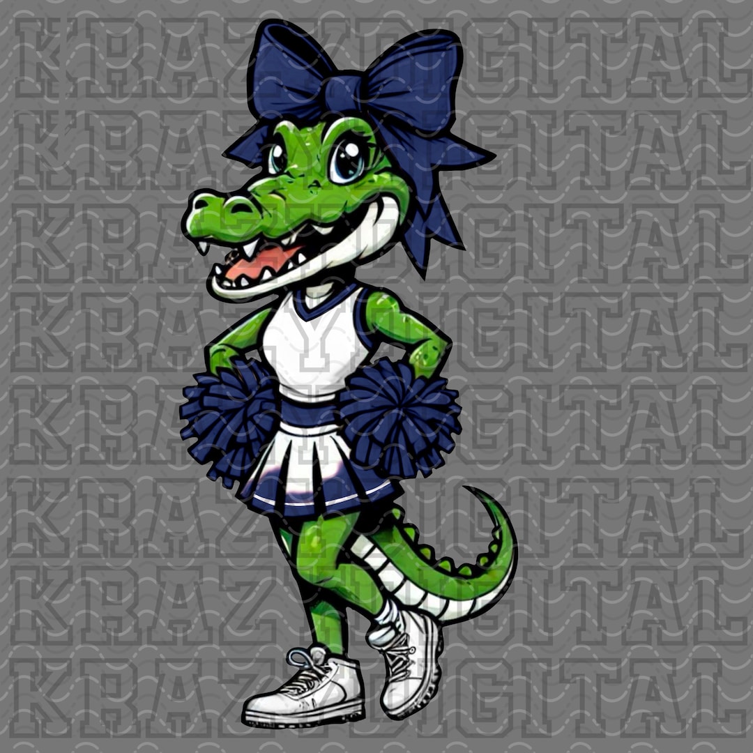 Navy Lady Alligator Cheerleader PNG, Alligator Girl Dance, Navy ...