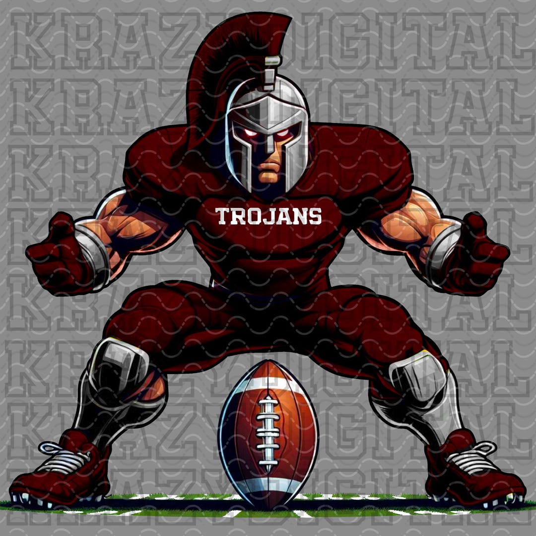 Trojan Football Mascot PNG, Maroon Trojan Spirit PNG, Cool Little ...