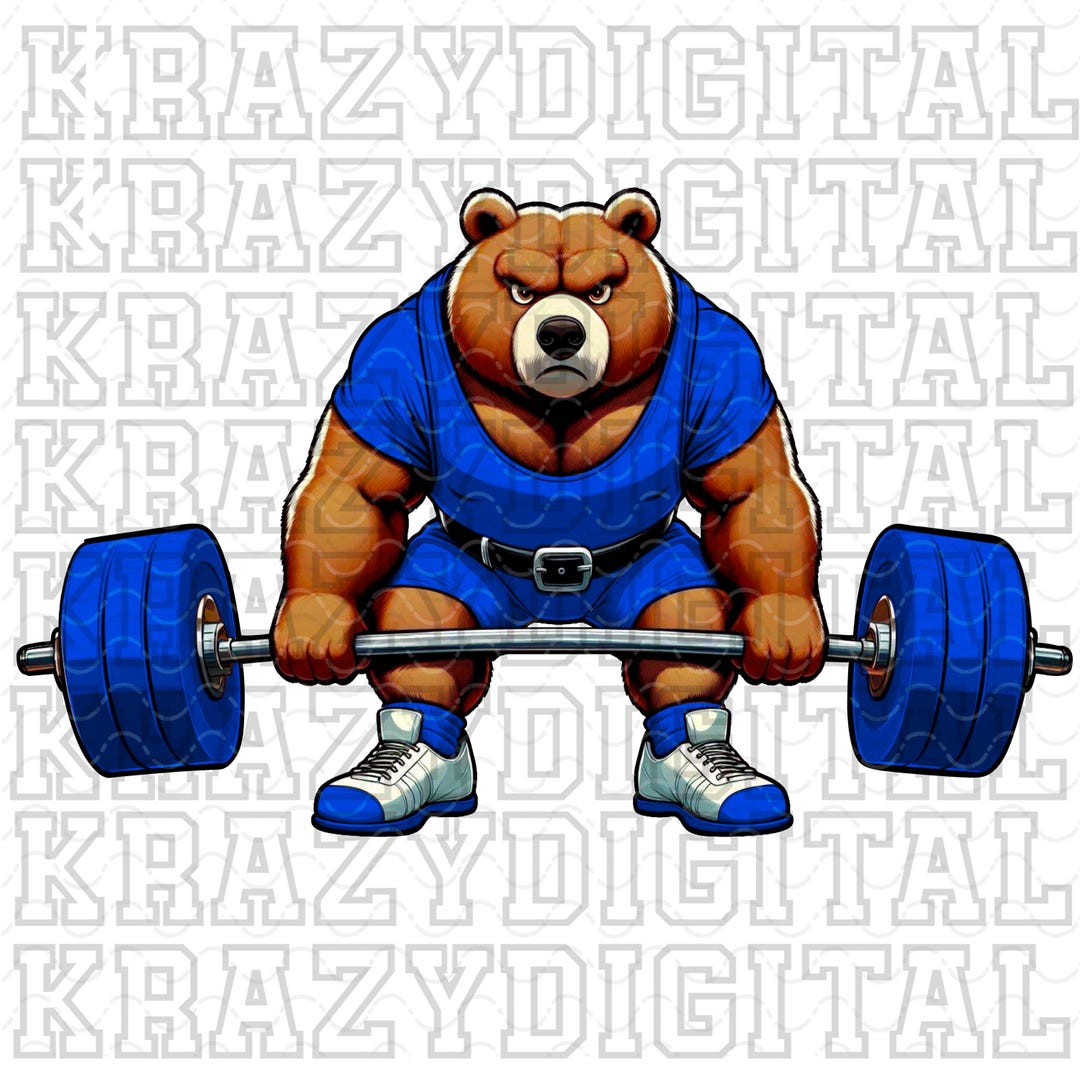 Blue Bears Powerlifting PNG, Bears Mascot Digital Design, Blue Boy ...