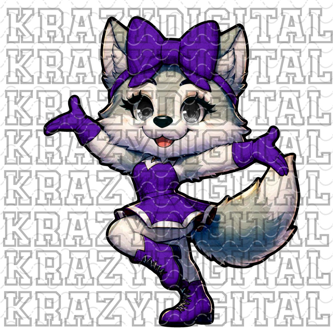 Wolf Purple Dancer PNG, Wolf Girly Purple PNG, Wolf Purple Mascot ...