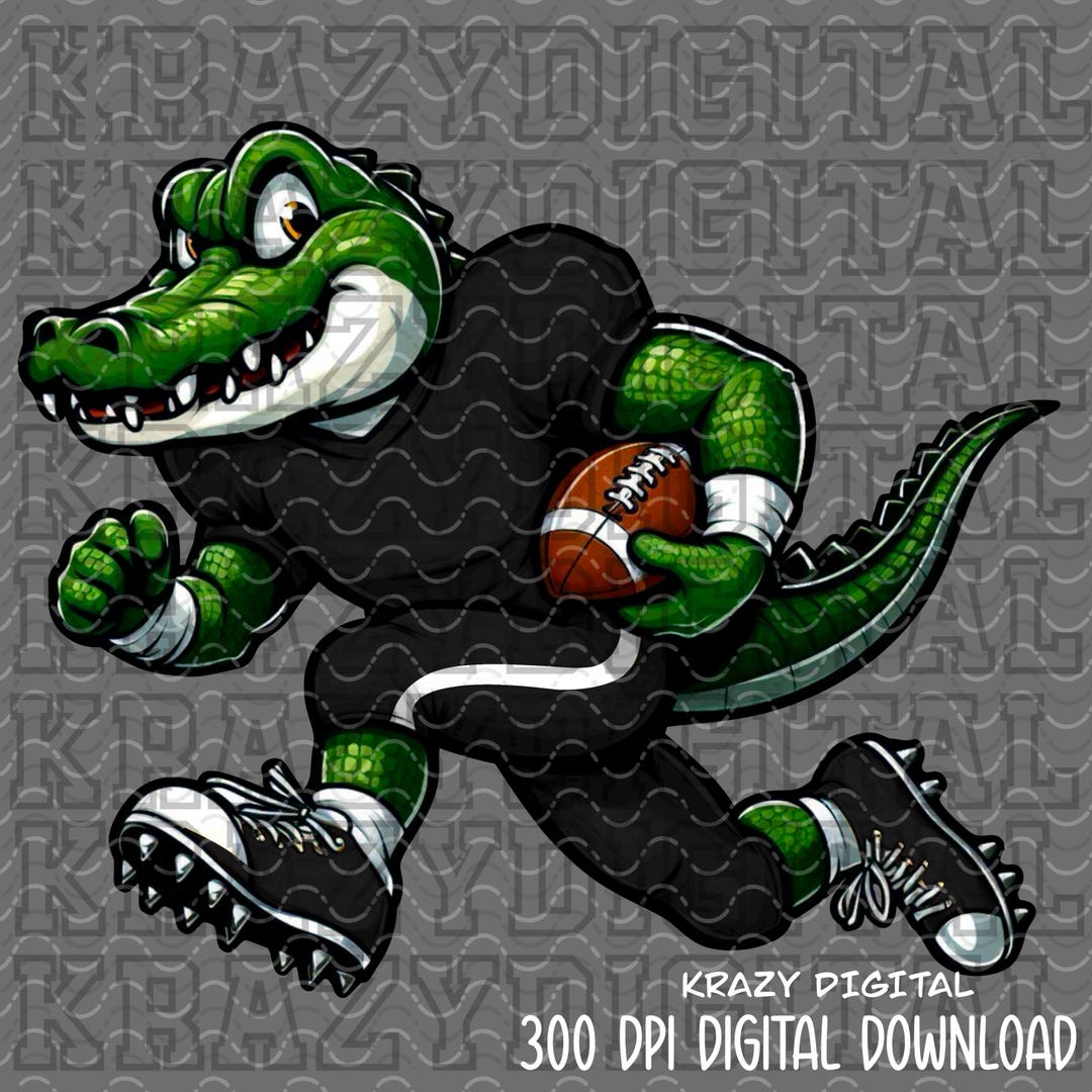 Alligator Football PNG, Alligator Black Boy Spirit Design, Crocodile ...