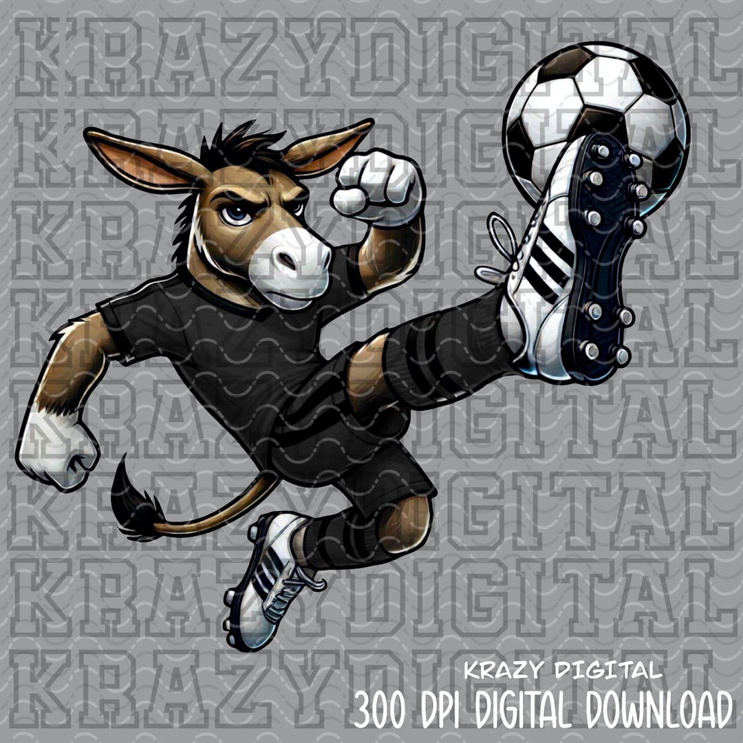 Black Donkey Soccer PNG, Zoo Animal Sports Design, Burro Soccer Sports ...