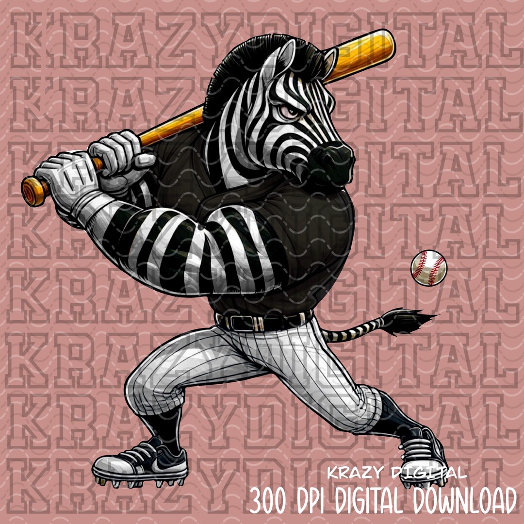 Black Zebra Baseball Mascot PNG, Zebra Strong Mascot PNG, Zebra Nation ...