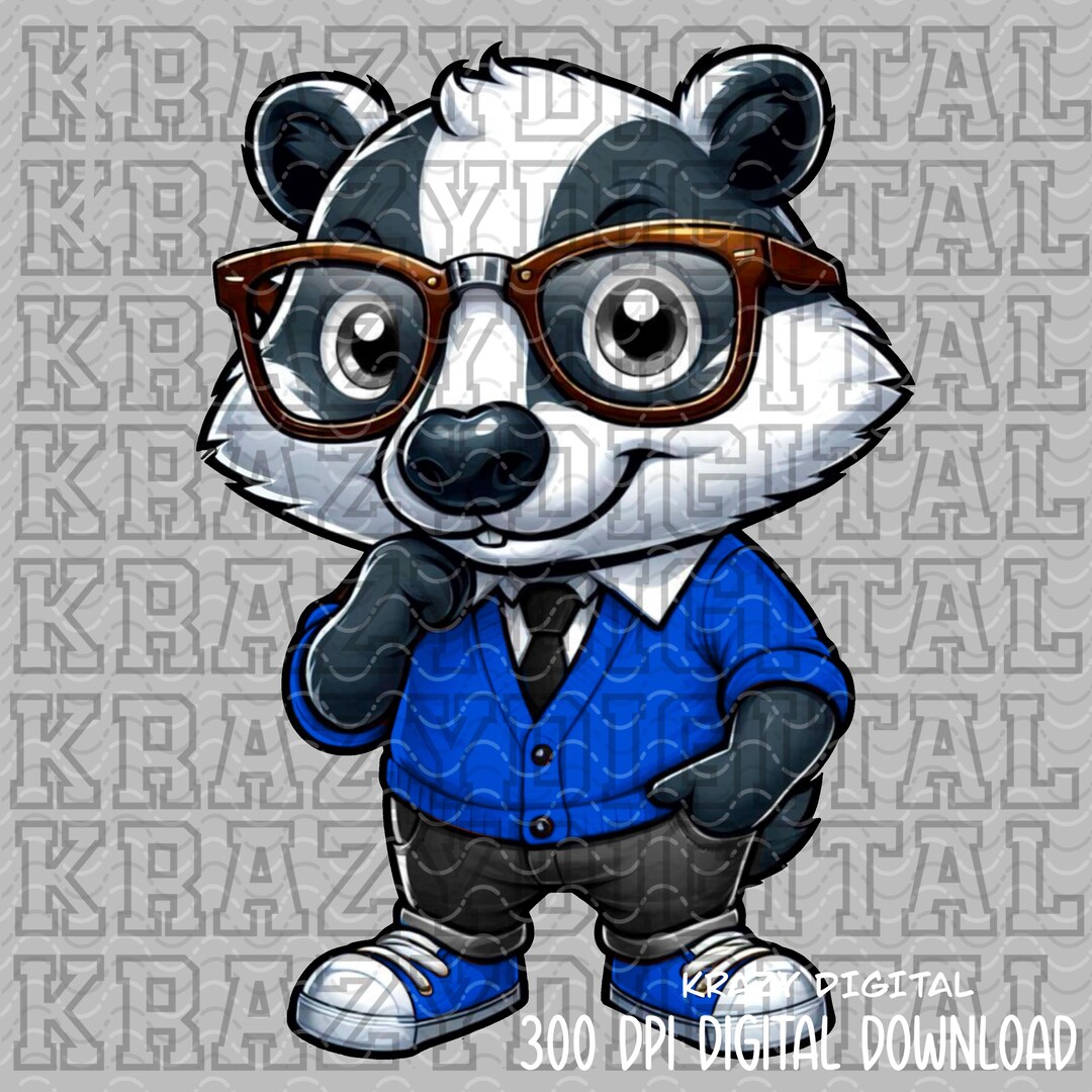 Badger Back to School, Blue Shirt Badger Academics PNG, Student Digital ...