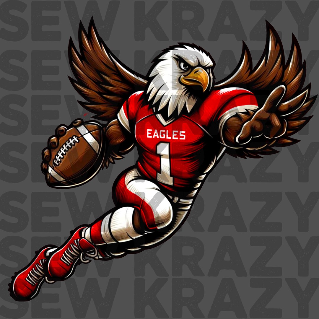 Eagles Red Football Mascot PNG, Eagle Red Mascot, Eagle Football Mascot ...