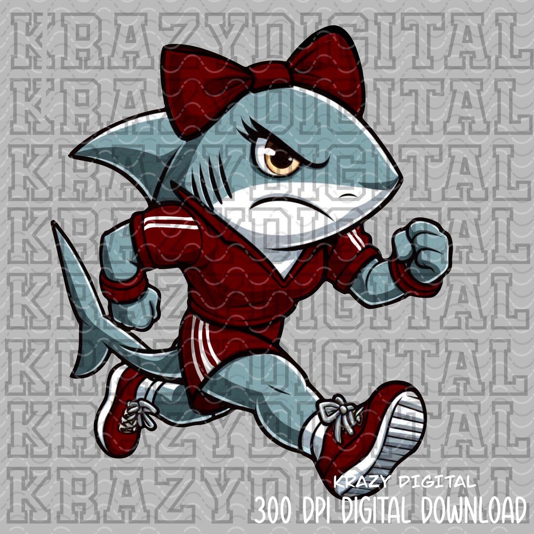 Sharks Cross Country PNG, Girls Shark Track Maroon Design, Aquarium ...