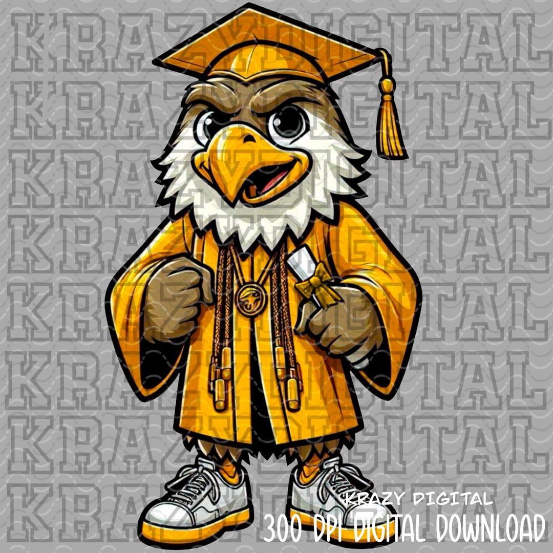 Falcon Senior Mascot PNG, Yellow Falcon Graduation School Mascot PNG ...