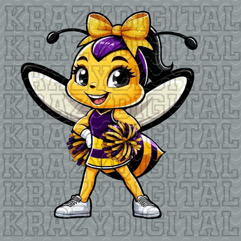 Purple Jacket Cheer PNG, Purple Hornet Cheer School Mascot, Yellow ...