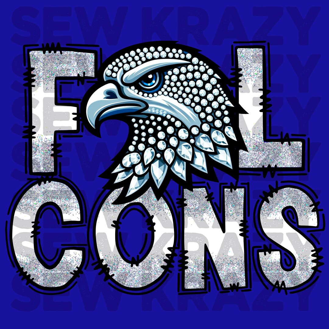 Falcon Rhinestone Mascot PNG, Falcon Faux Rhinestone Mascot PNG, Falcon ...