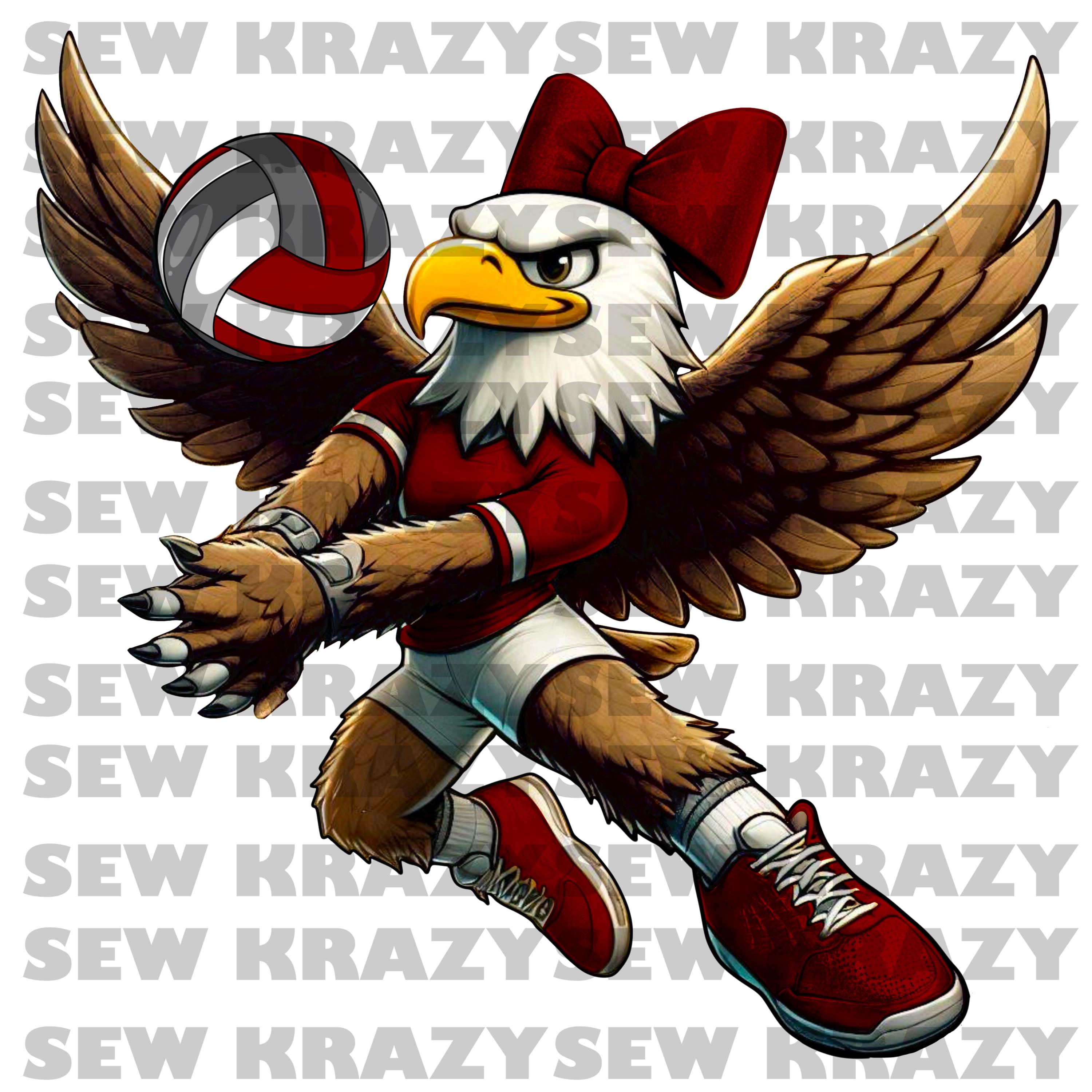 Eagles Maroon Volleyball Mascot PNG, Eagle Girly Mascot, Eagle ...