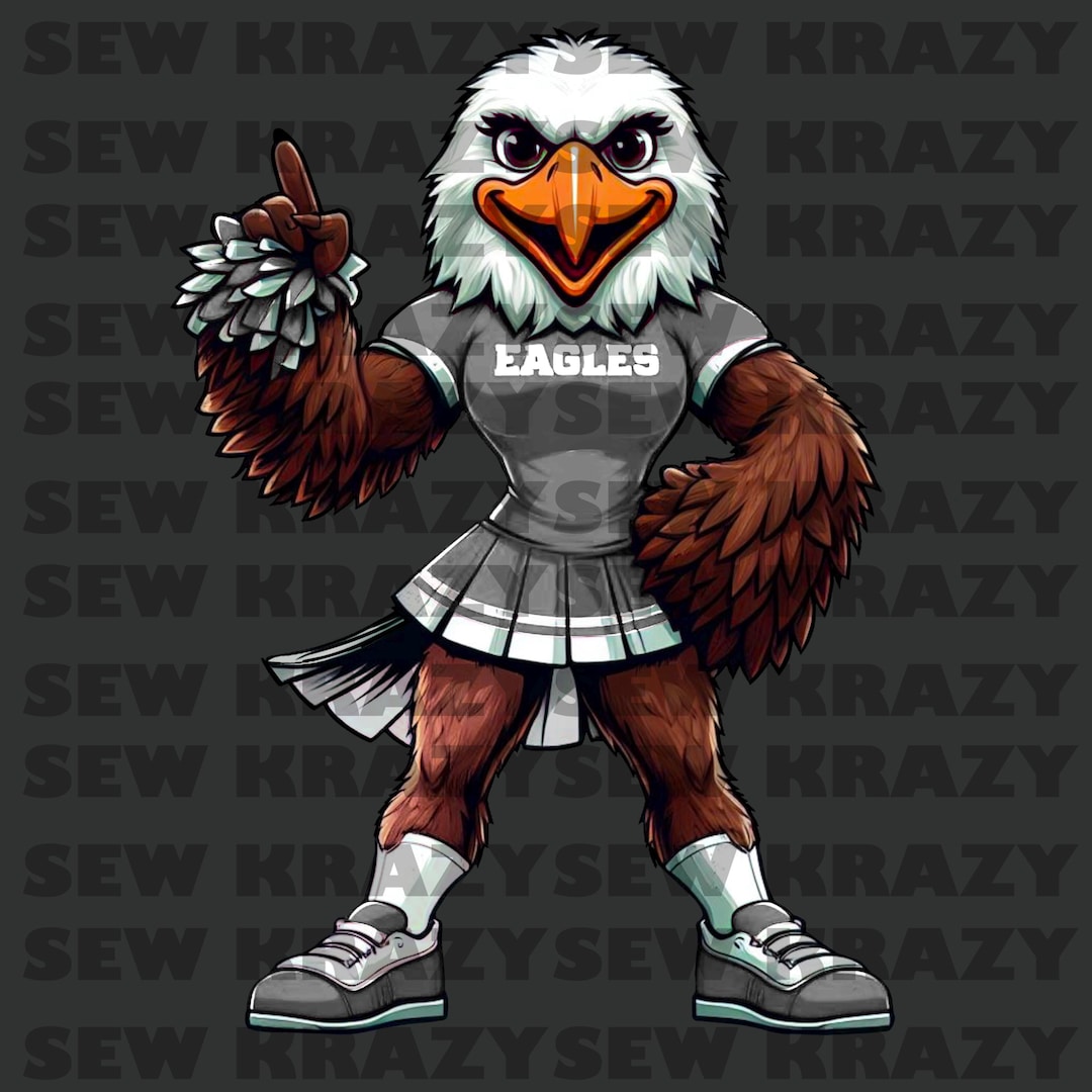 Eagles Grey Cheer Mascot PNG, Eagle Girly Mascot, Eagle Cheer Mascot ...