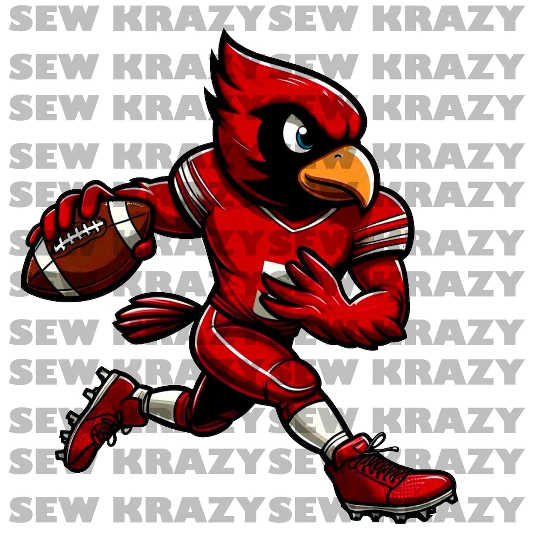 Red and White Cardinal Football Mascot PNG, Red Cardinal School Mascot ...