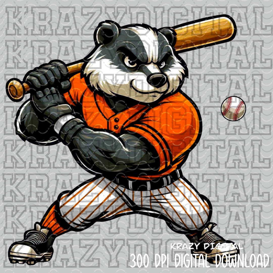 Badgers Orange Baseball PNG, Badgers Boy Weight Lifting Mascot, Badgers ...
