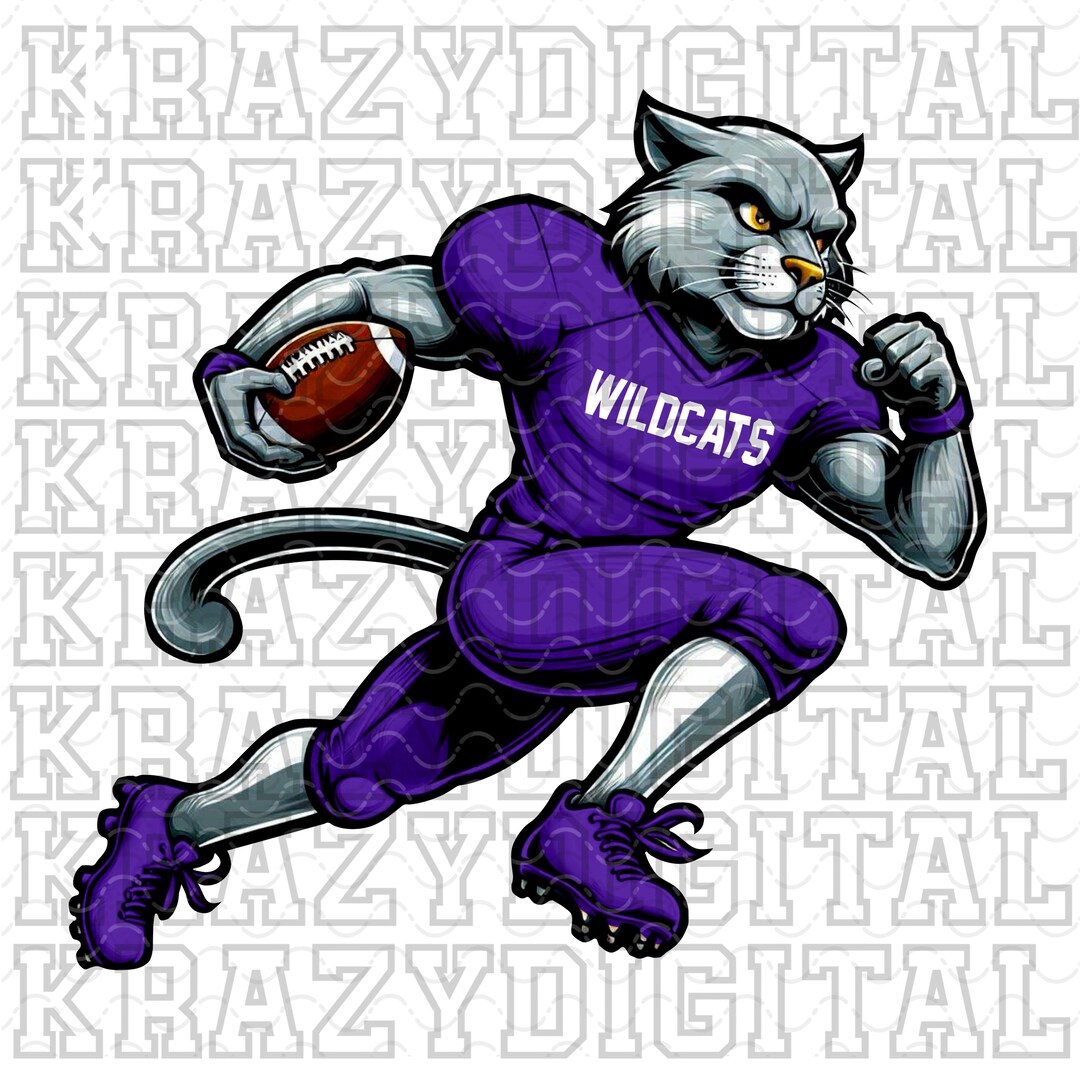 Wildcat Football Purple PNG, School Mascot, Wildcat PNG, Purple Wildcat ...