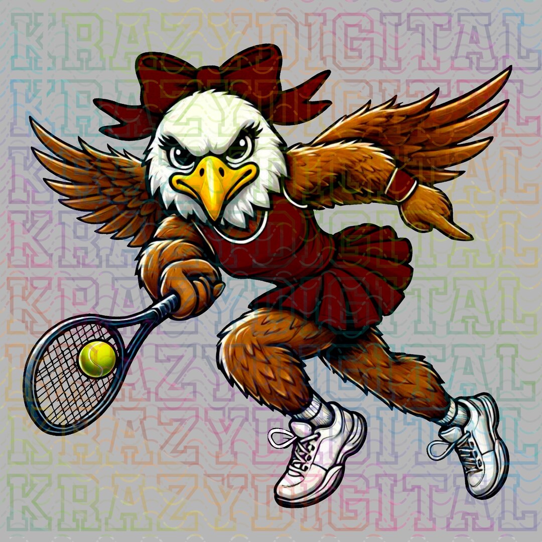 Lady Eagles Maroon Tennis Mascot PNG, Eagle Maroon Mascot, Eagle School ...