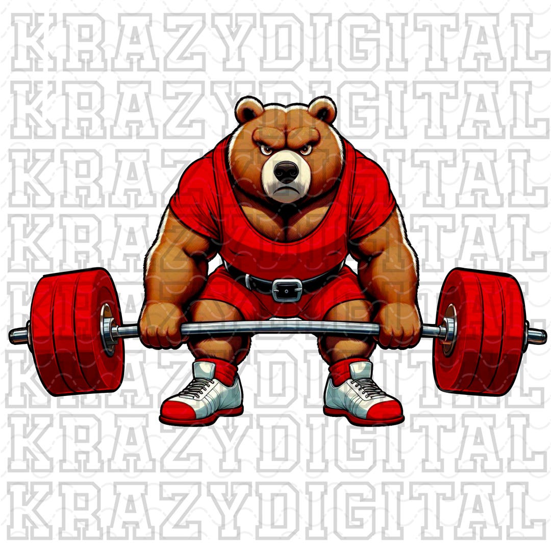 Red Bears Powerlifting PNG, Bears Mascot Digital Design, Red Boy ...
