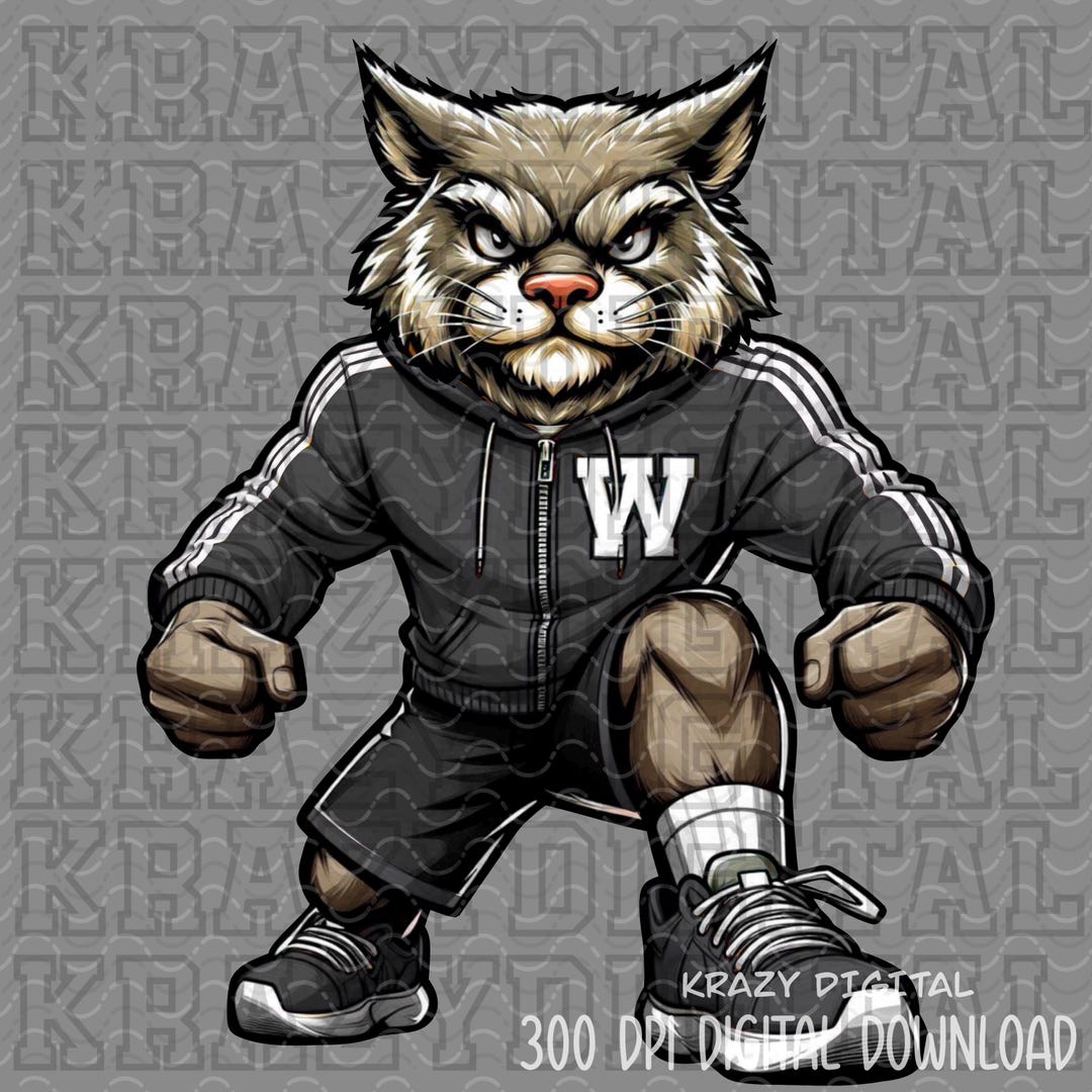 Wildcat Athlete PNG, Boy Sports Design, Black Wildcat Mascot Digital ...