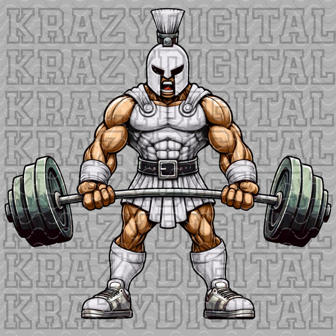 White Trojan Powerlifting PNG, Gladiator Vegas Gold Sports Design, Boy ...