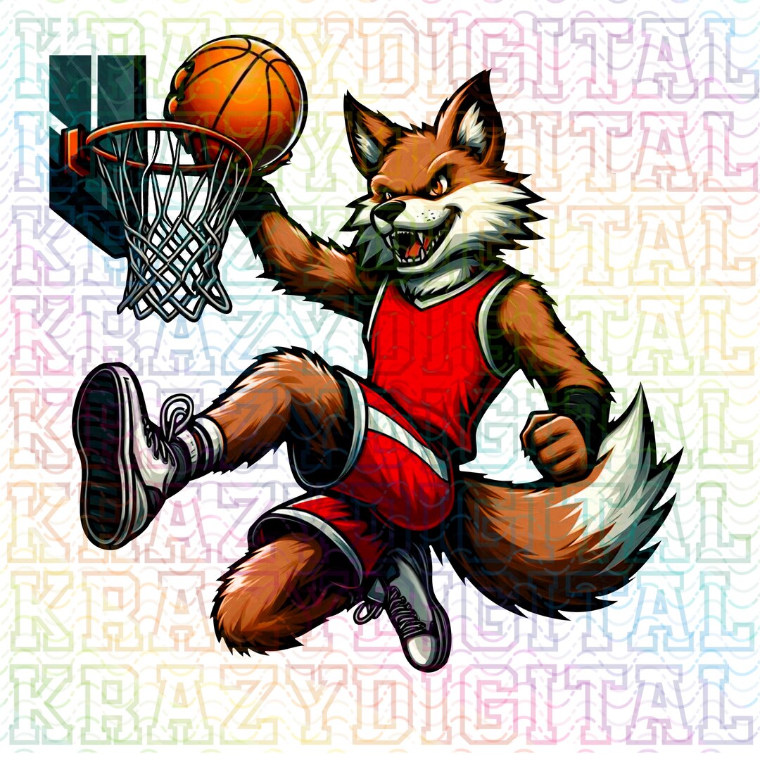 Fox Red Basketball PNG, Fox Boy Red Design PNG, Red School Mascot ...