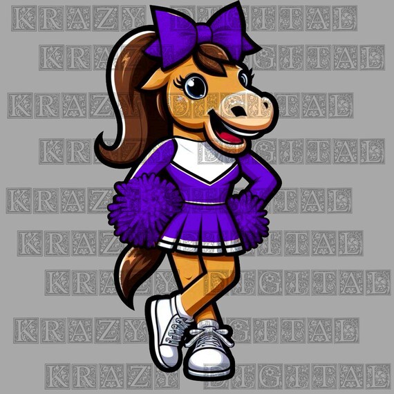 Mustang Mascot Purple