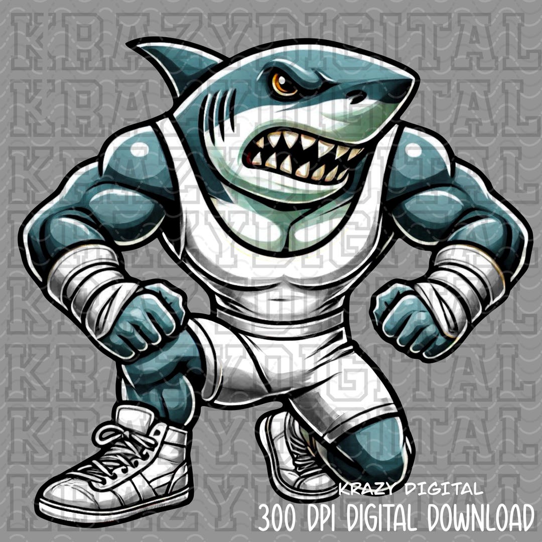 Sharks White Wrestling PNG, Boys Shark Mascot Design, Aquarium Field ...