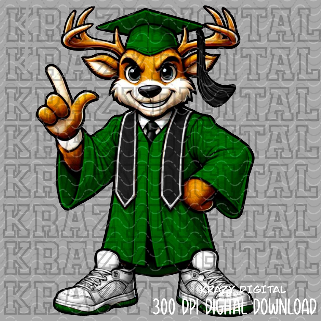 Bucks Green Senior PNG, Green Graduate School Mascot PNG, Bucks Mascot ...